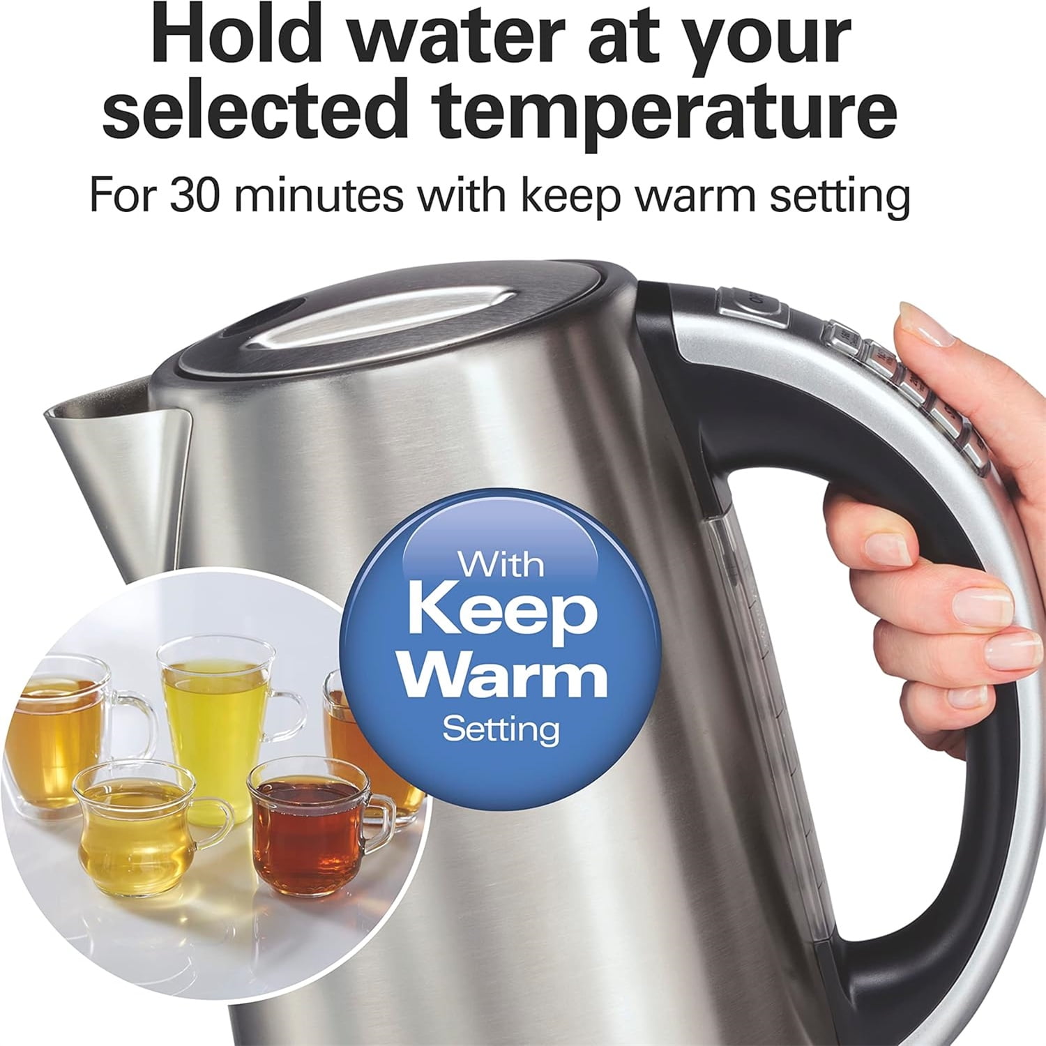 1.7 Liter Temperature Control Electric Kettle, Water Boiler & Heater ...
