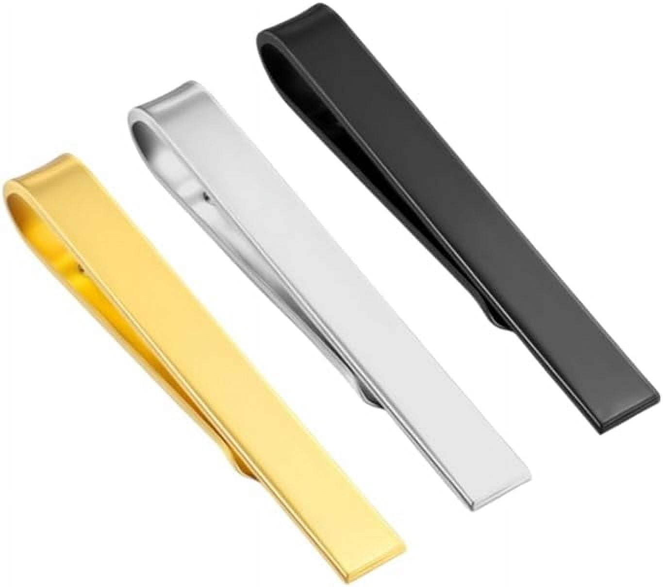 1.7 inch Tie Clips for Men-Skinny Tie Bar Tie Set for Wedding ...