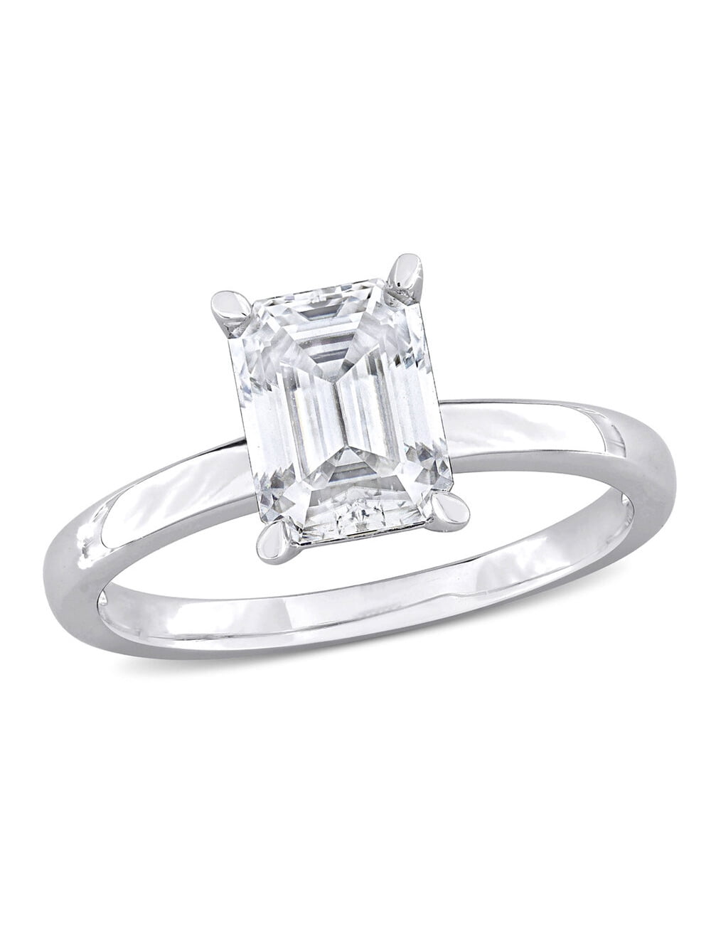 1.70 (Ctw) Lab-Created Ocatagon-Cut Moissanite Solitaire Engagement ...