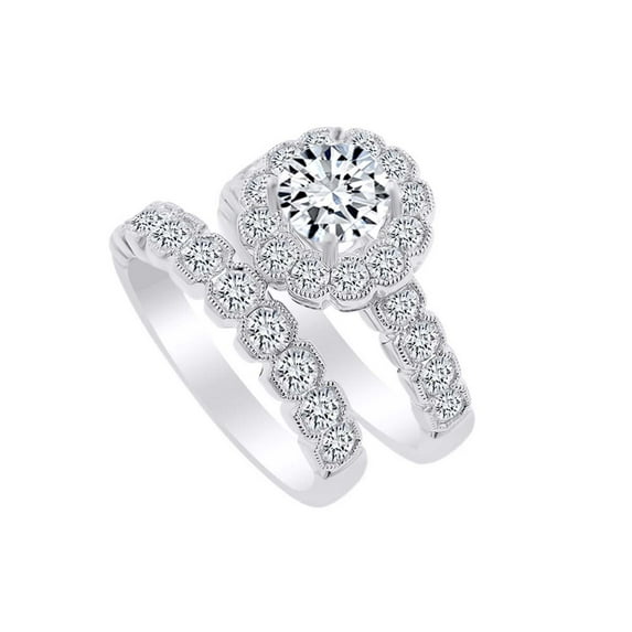 AFFY 1.71 Carat Round Shape White Natural Diamond Semi Mount Engagement ...