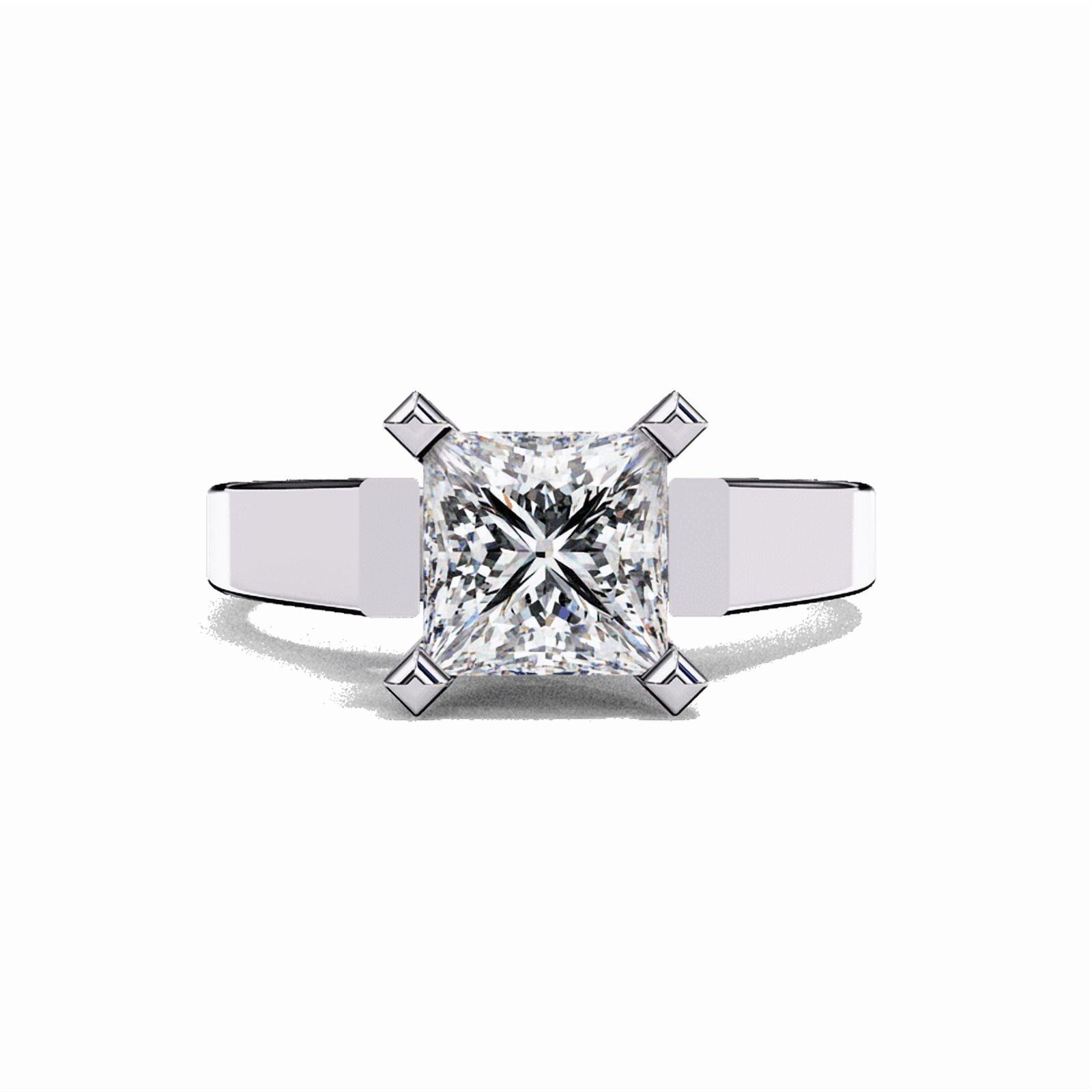 1.72 CT Princess Shape Lab Grown Diamond Single Stone Wedding Ring, Solitaire Band Engagement ...