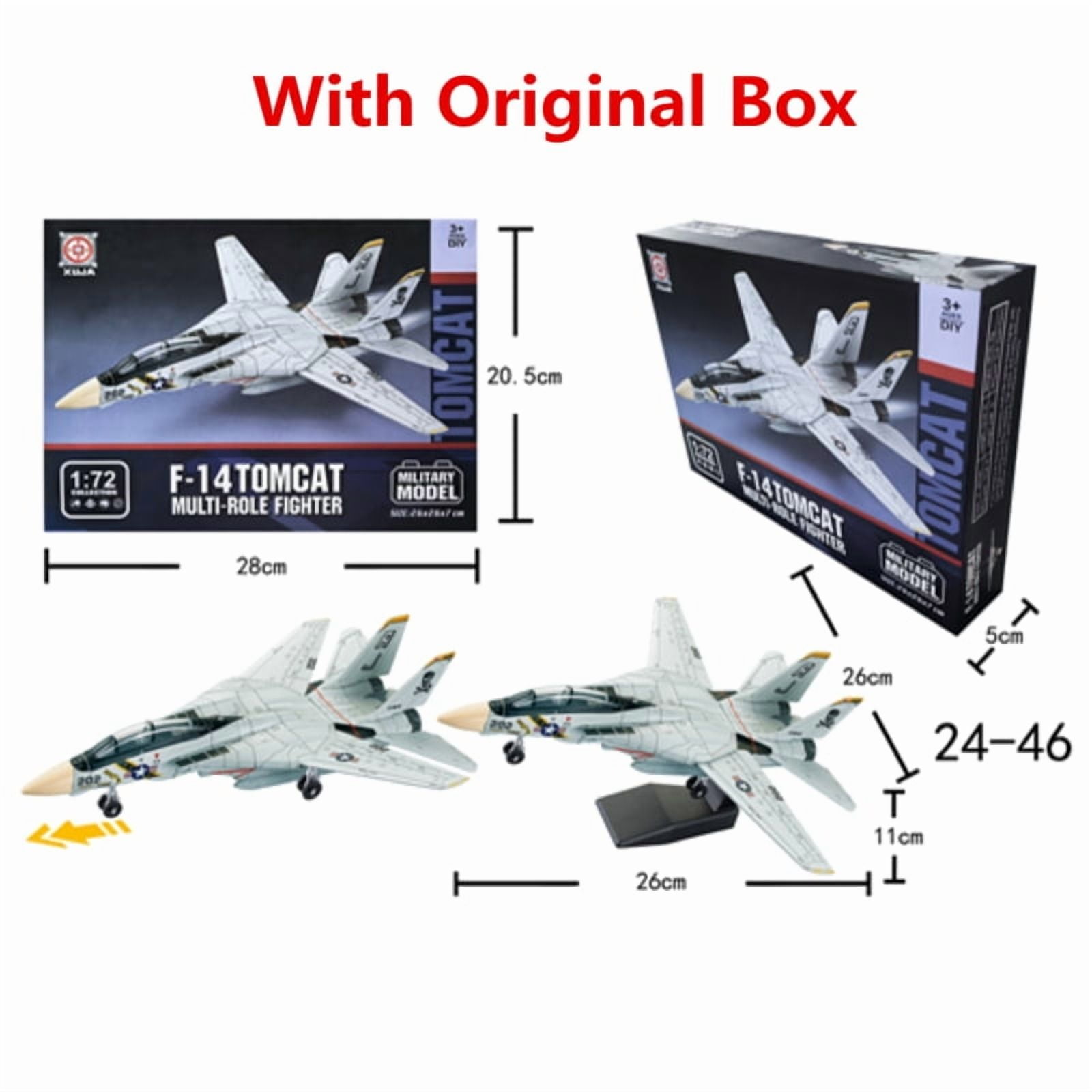 1:72 F-14 Tomcat Multi-Role Fighter Model Creative Military Series Building Blocks Decor ...