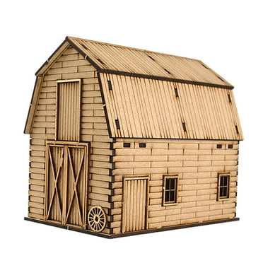 DIY Wooden House Assemble Scene Miniature Model House kits for HO Scale ...
