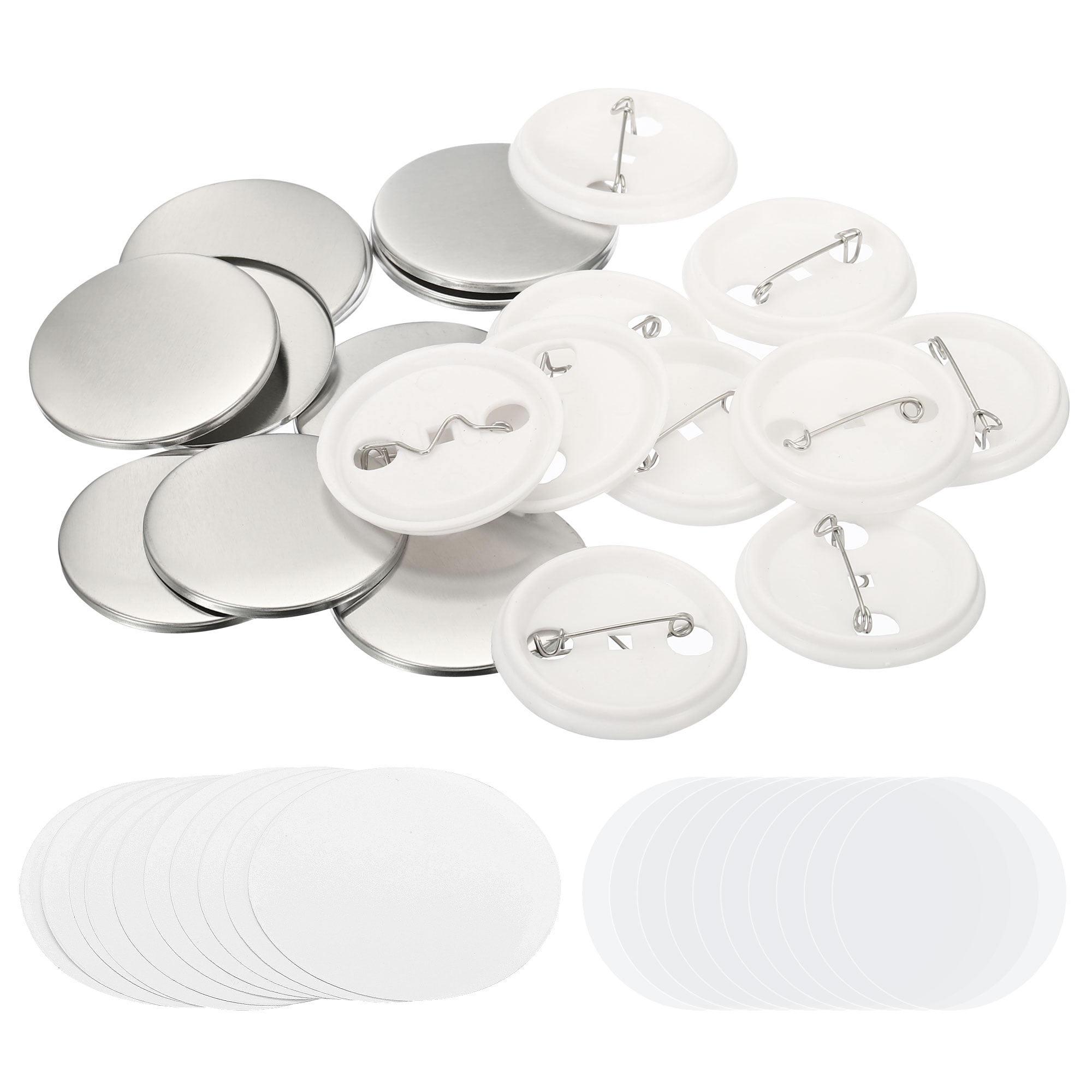 Uxcell Blank Button Making Supplies 50Pcs Round Badge Parts for Button ...
