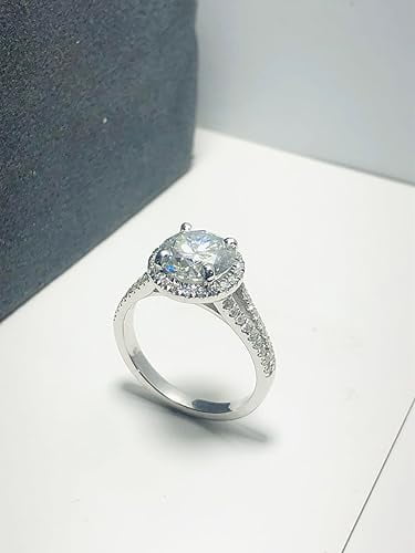 1.73 CT Moissanite 925 Sterling Silver Platinum Plated Ring for Women | Wedding, Engagement ...