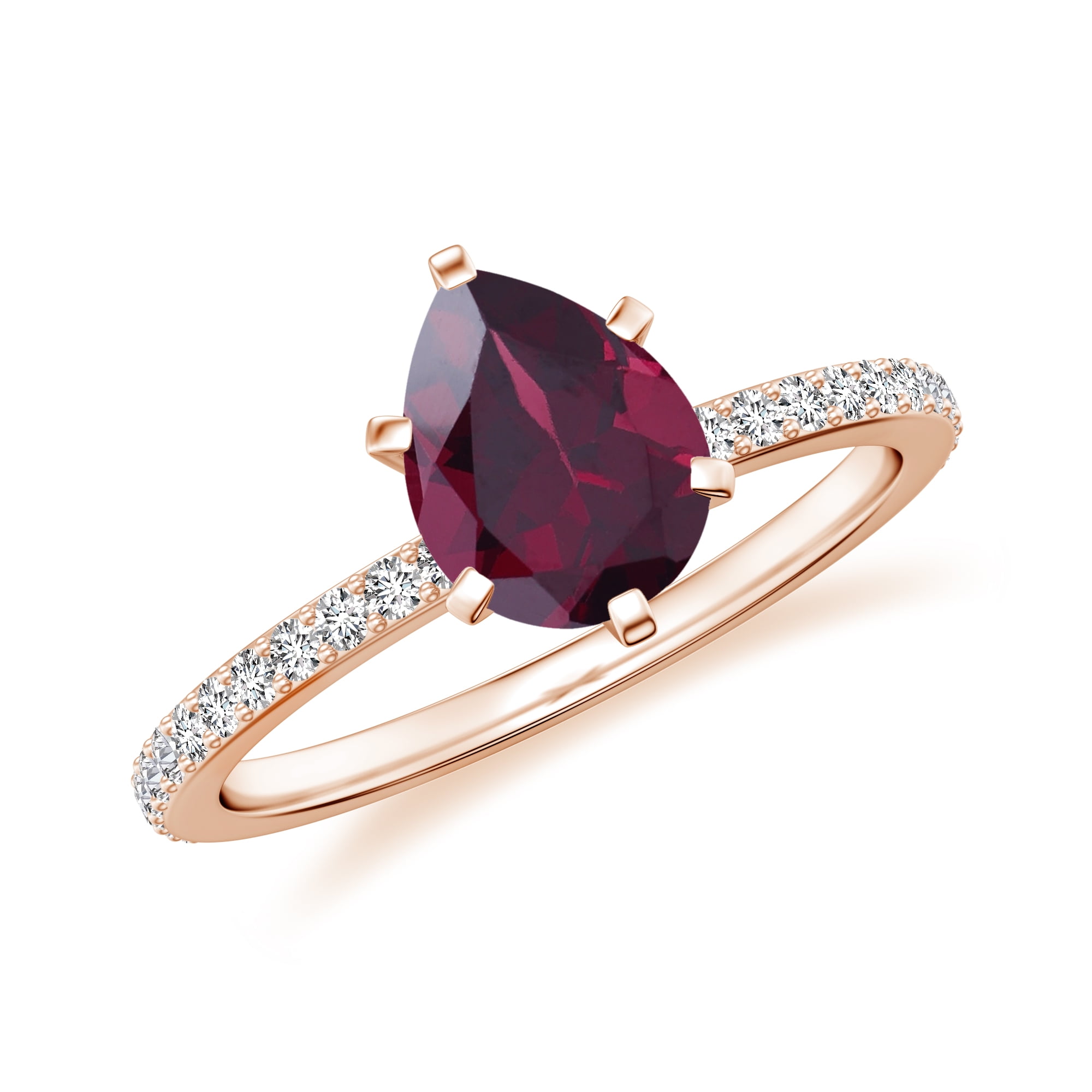1.74 CT Rhodolite Moissanite Ring Side Stone Engagement Ring in ...