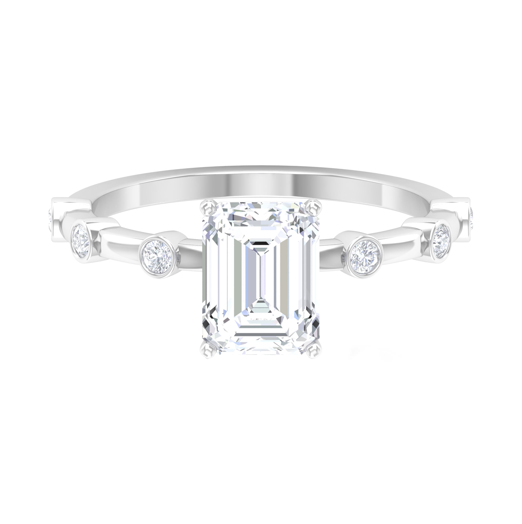 Rosec Jewels 1.75 CT Octagon Cut Solitaire Moissanite Ring in 4 Prong ...