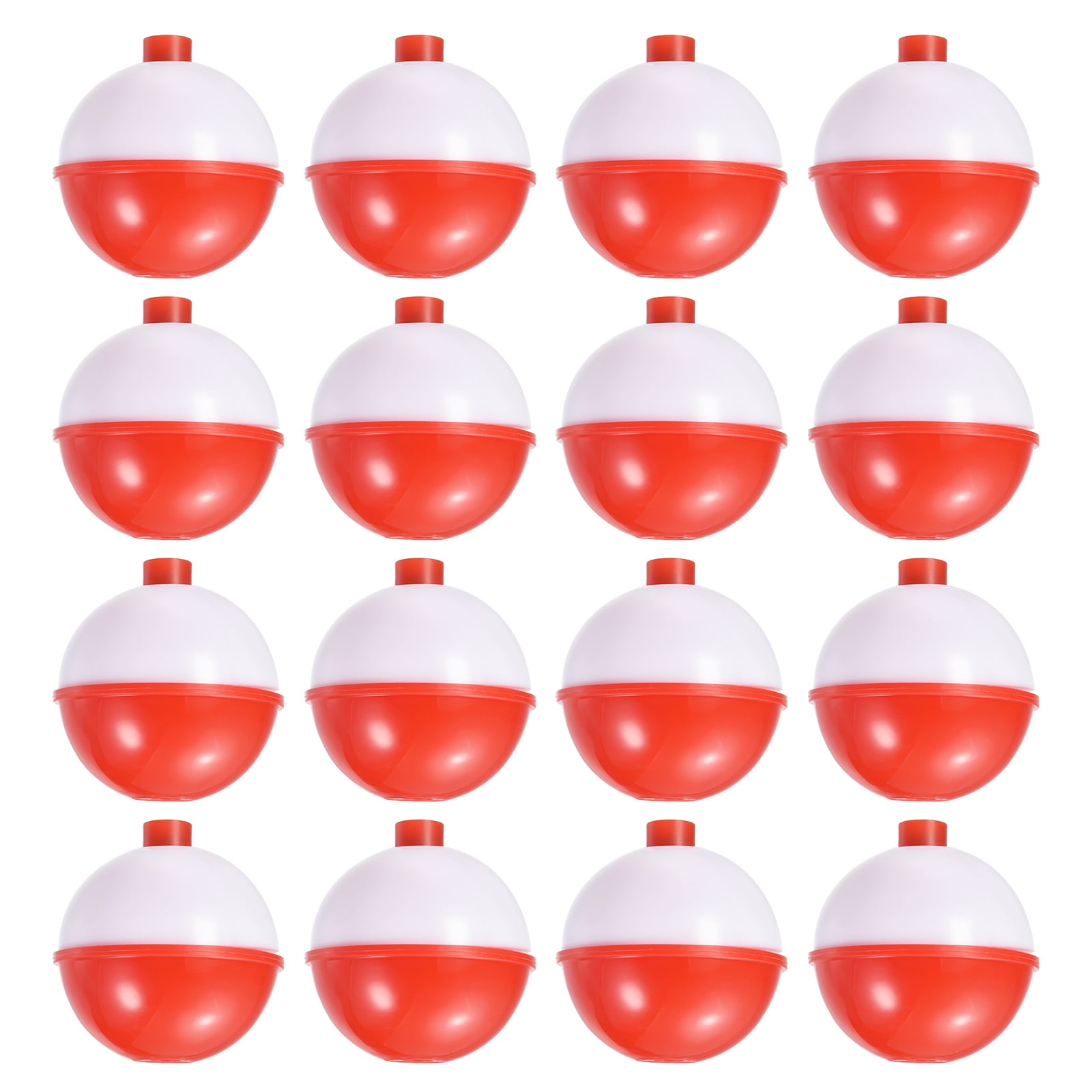Uxcell 1.75" Fishing Bobbers 16 Pack Plastic Push Button Round Fishing ...