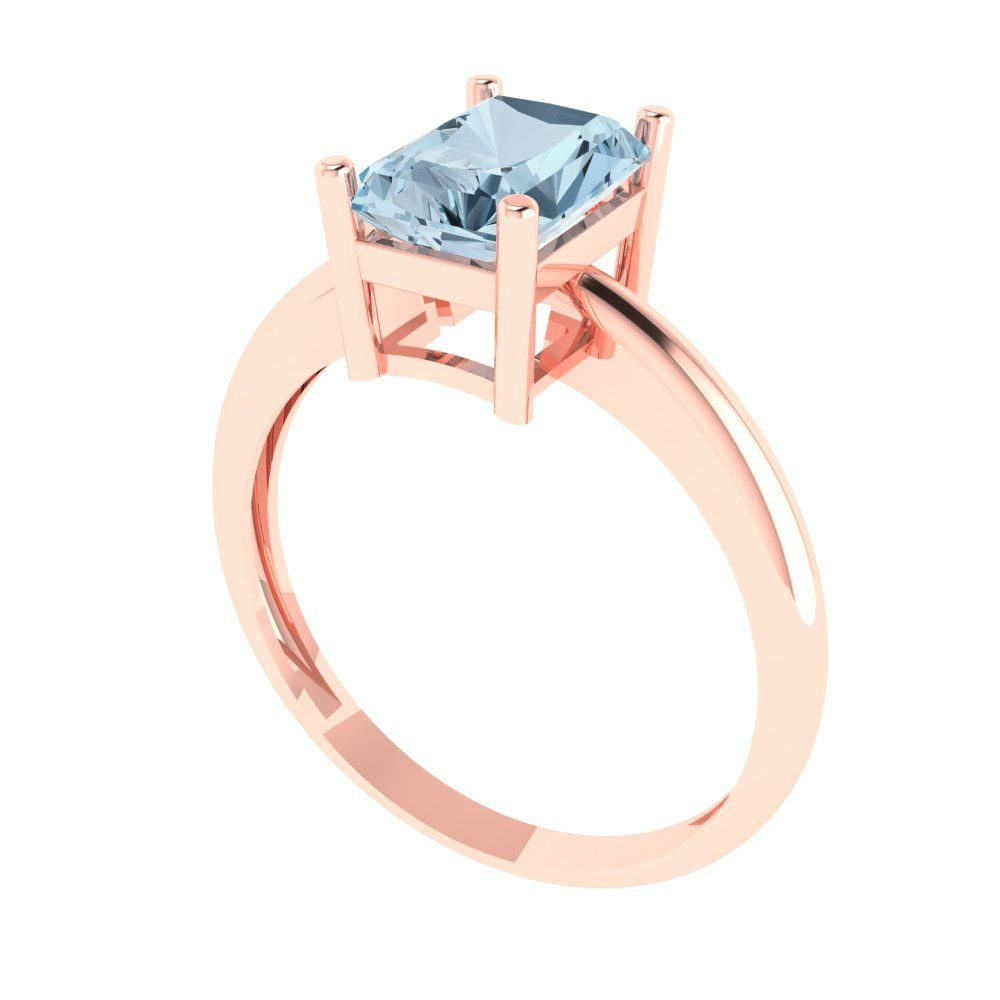1.75 ct Radiant Cut Simulated Blue Diamond Solitaire Engagement Ring ...