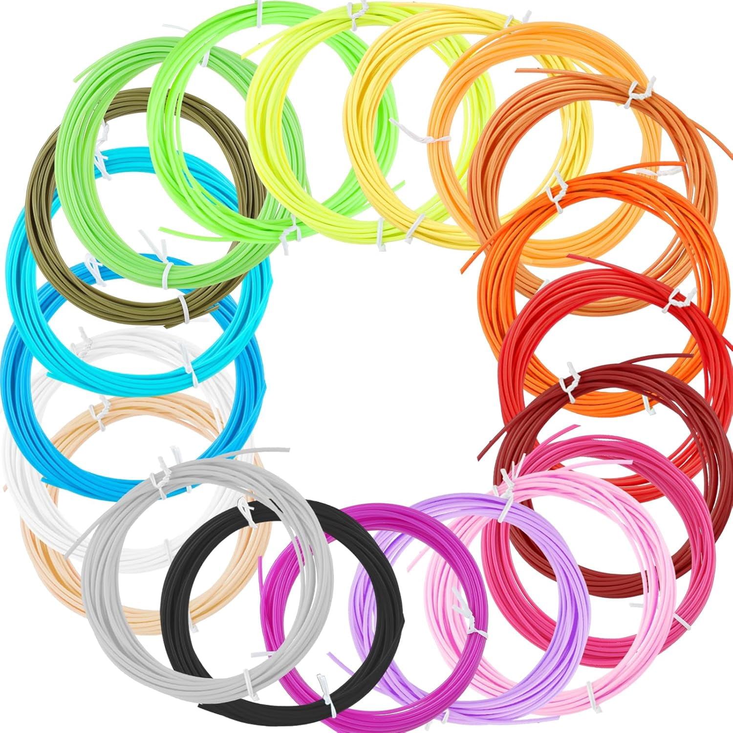 1.75mm 3D Pen Filament Refill, 20 Color PLA Filament (328 Ft) with 16.4 ...