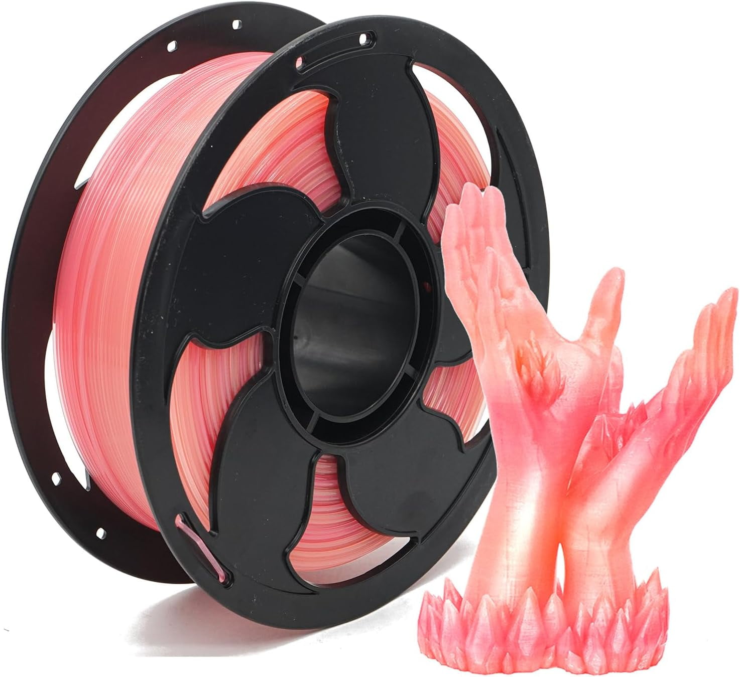 1.75mm PLA Filament Gradient Rainbow Translucent Peach Pink 3D Printer ...