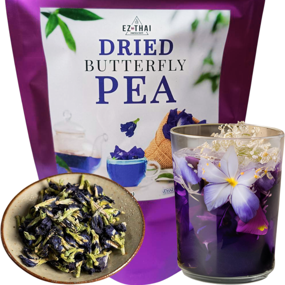 EZ THAI 1.76 oz Dried Butterfly Pea Flower Tea - Versatile Natural Blue ...