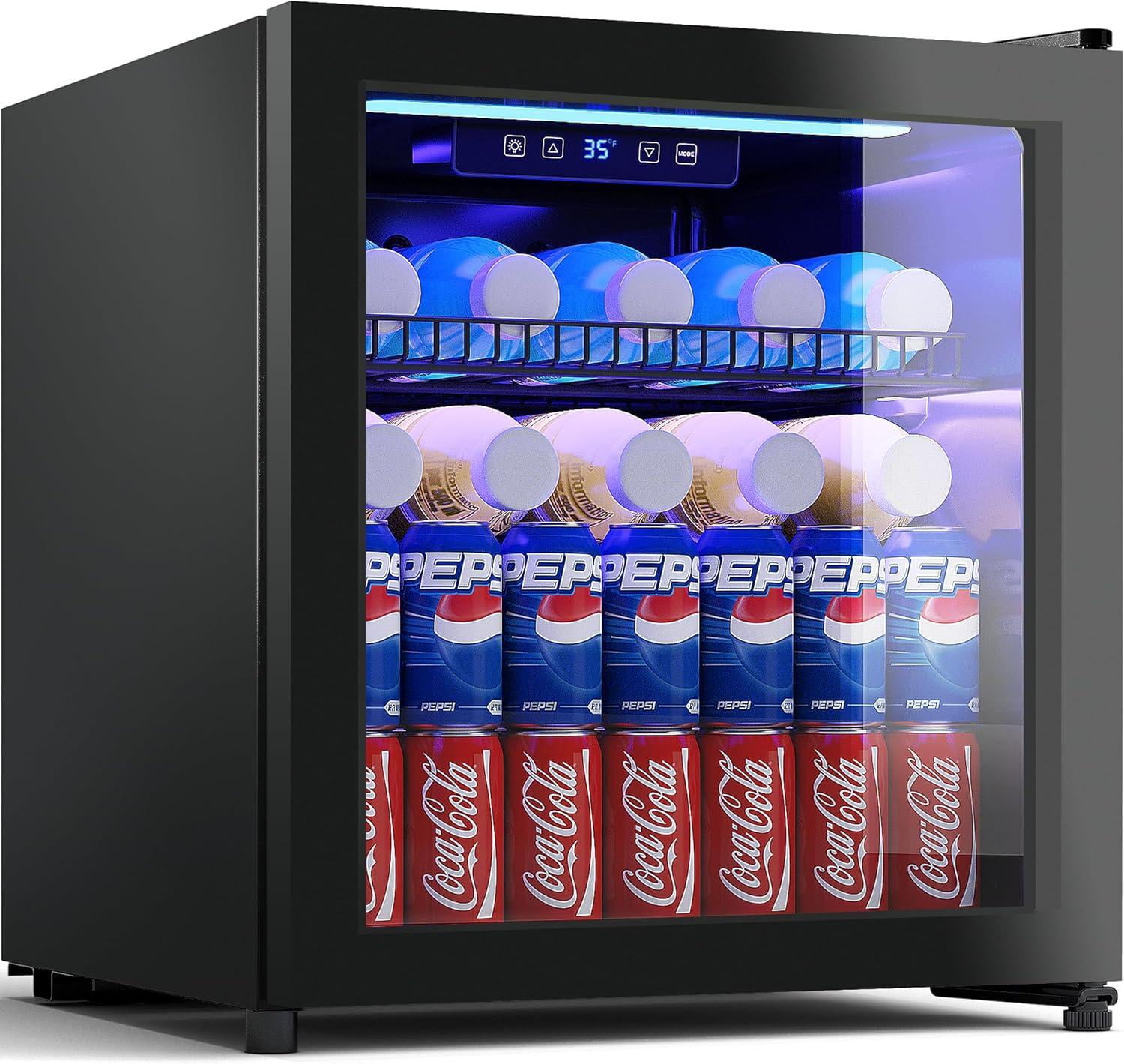 1.77 Cu.Ft Beverage Fridge, Mini Fridge With Glass Door, Beverage ...