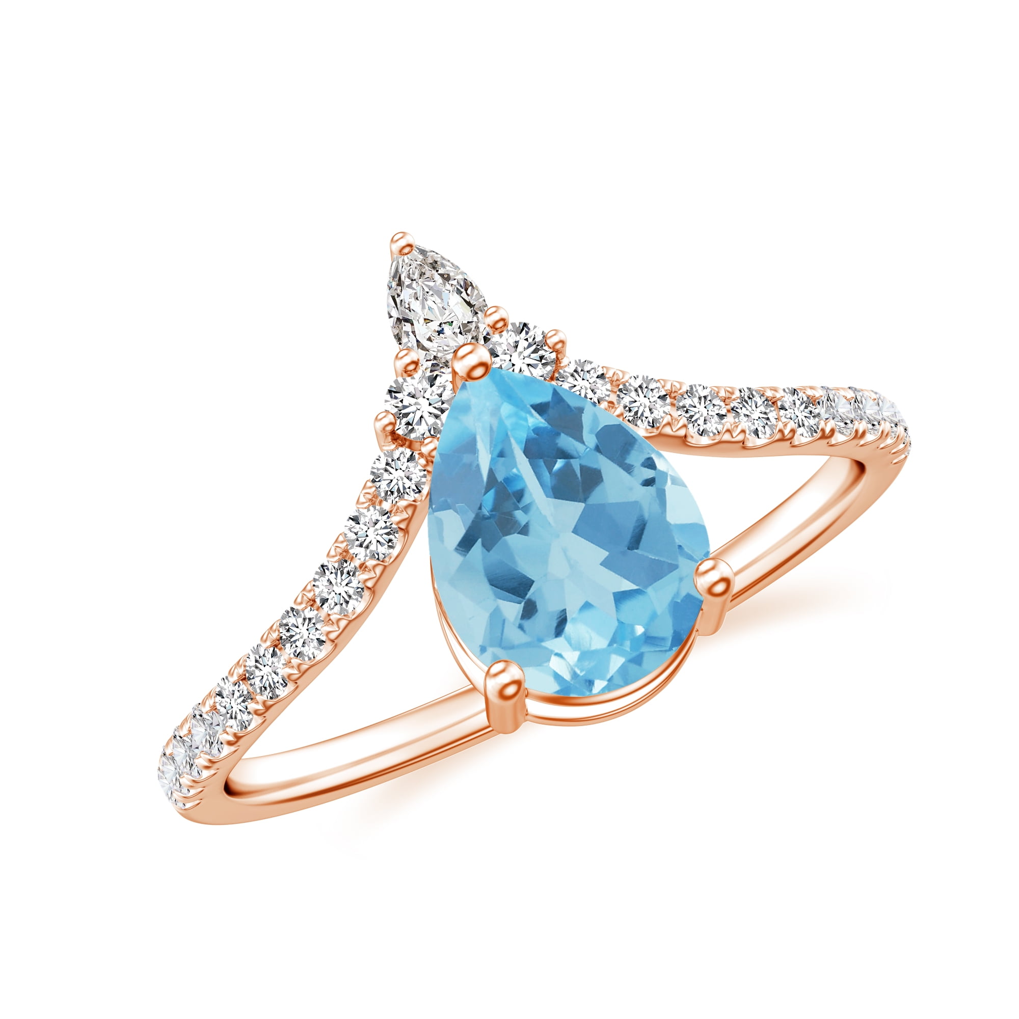 1.78 CT Blue Topaz Moissanite Tiara Dainty Engagement Ring in Sterling ...