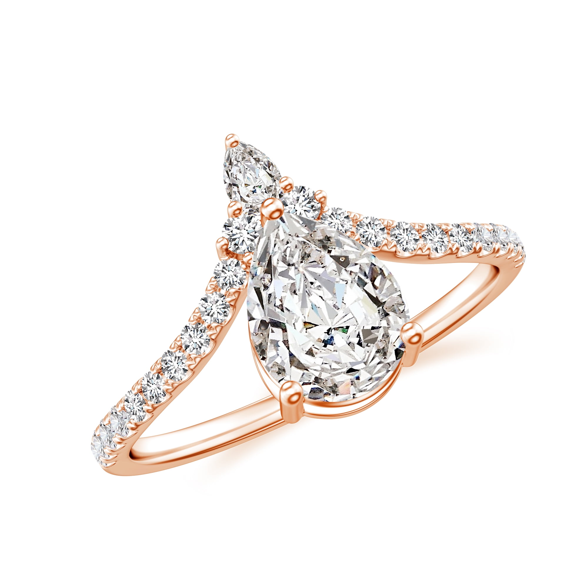 1.78 CT Diamond Moissanite Tiara Dainty Engagement Ring in Sterling ...