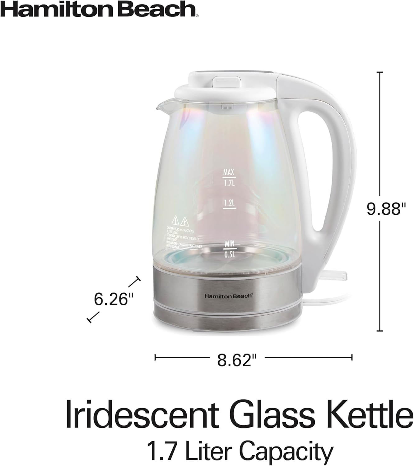 1.7L Electric Tea Kettle, Water Boiler & , LED Indicator, Built-In Mesh ...