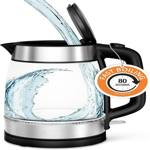 1.7L Glass Electric Kettle: Fast-Boiling 1500W with LED Indicator, Anti ...