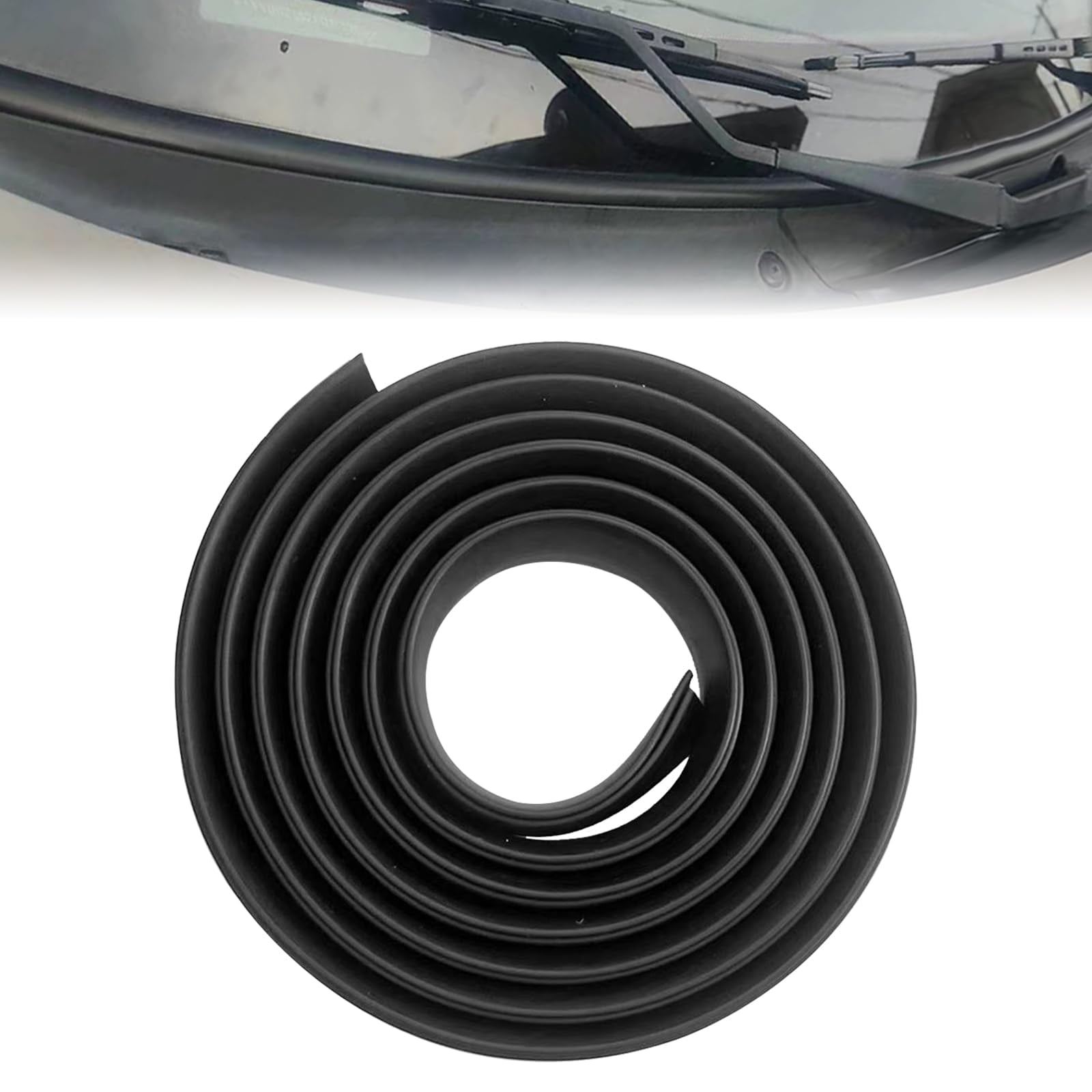 1.7M/ 5.6Ft Front Rear DHF10 Windshield Cowl Rubber Seal Strip, Black ...