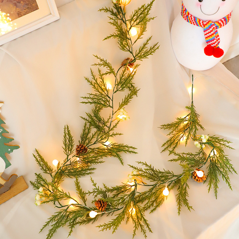 1.7M Real Tough Christmas Garland for Mantle, Lighted Artificial ...