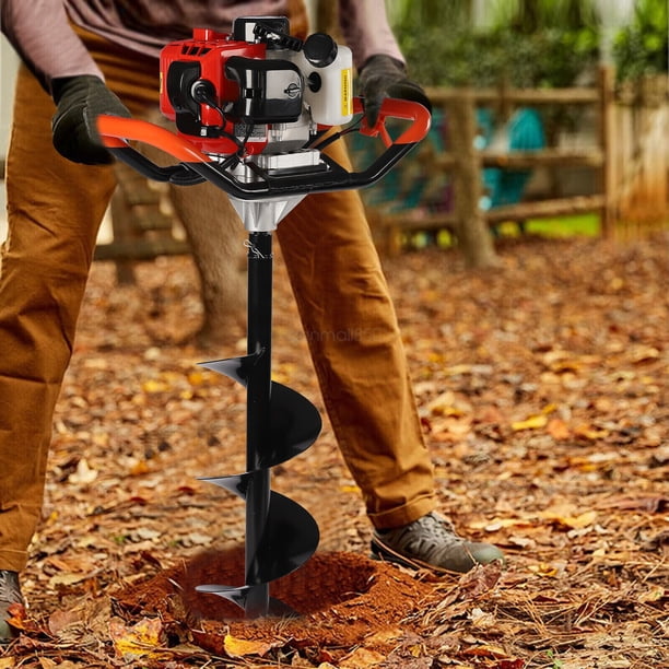1.7kw 2-Stroke 52CC Gas Powered Engine Earth Auger Fence Post Hole ...