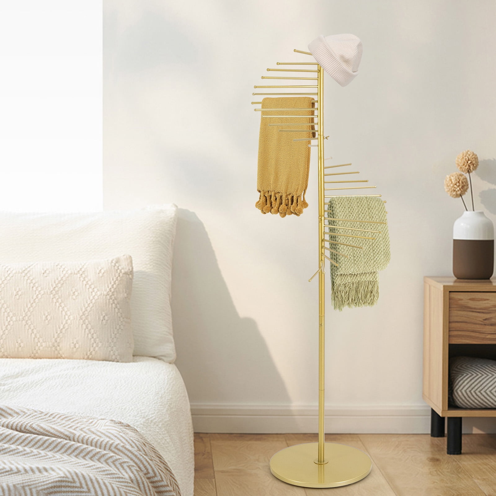 1.7m Gold Scarf Display Stand, Freestanding Spiral Display Rack for ...