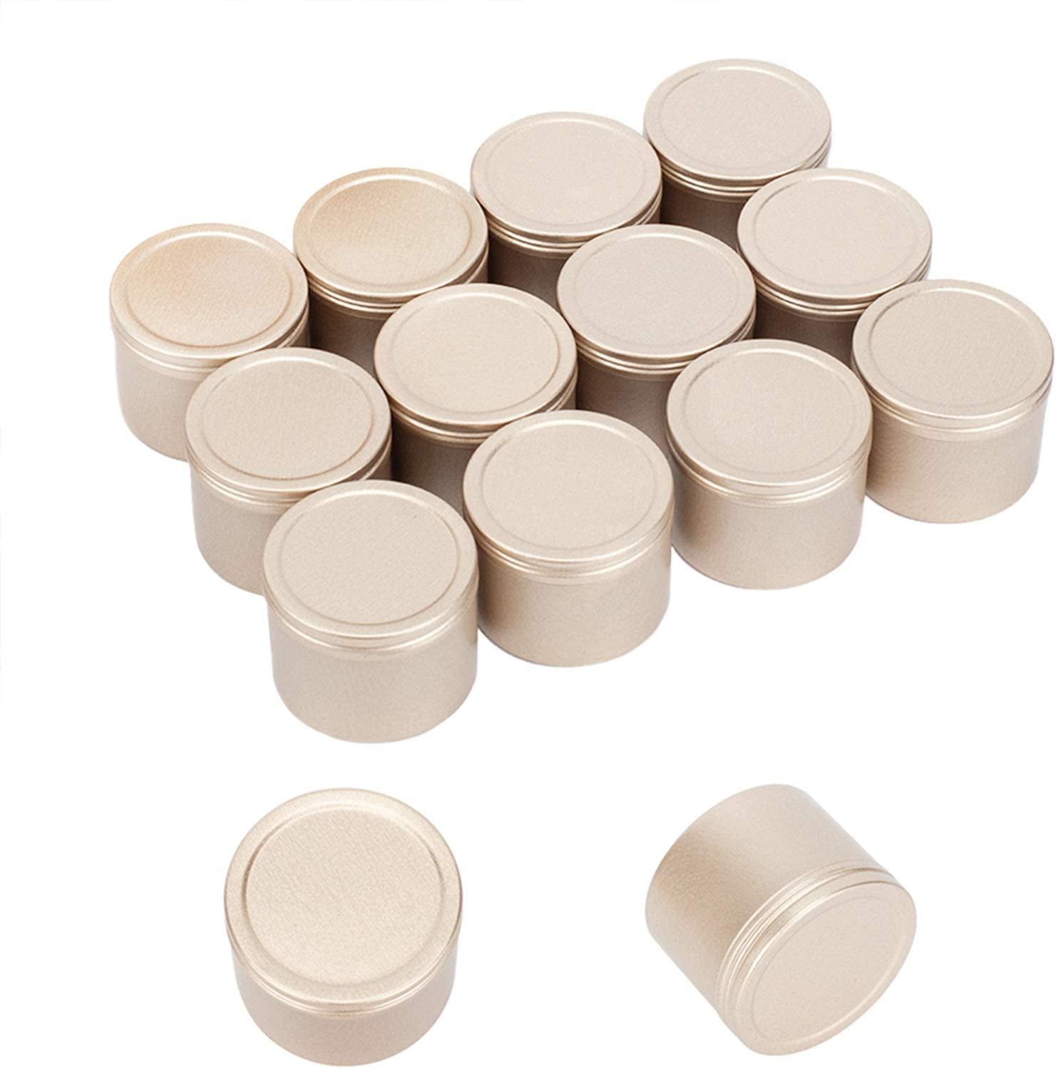 1.7oz Metal Tins 20 Pack Deep Solid Slip Top Round Tin Containers with ...