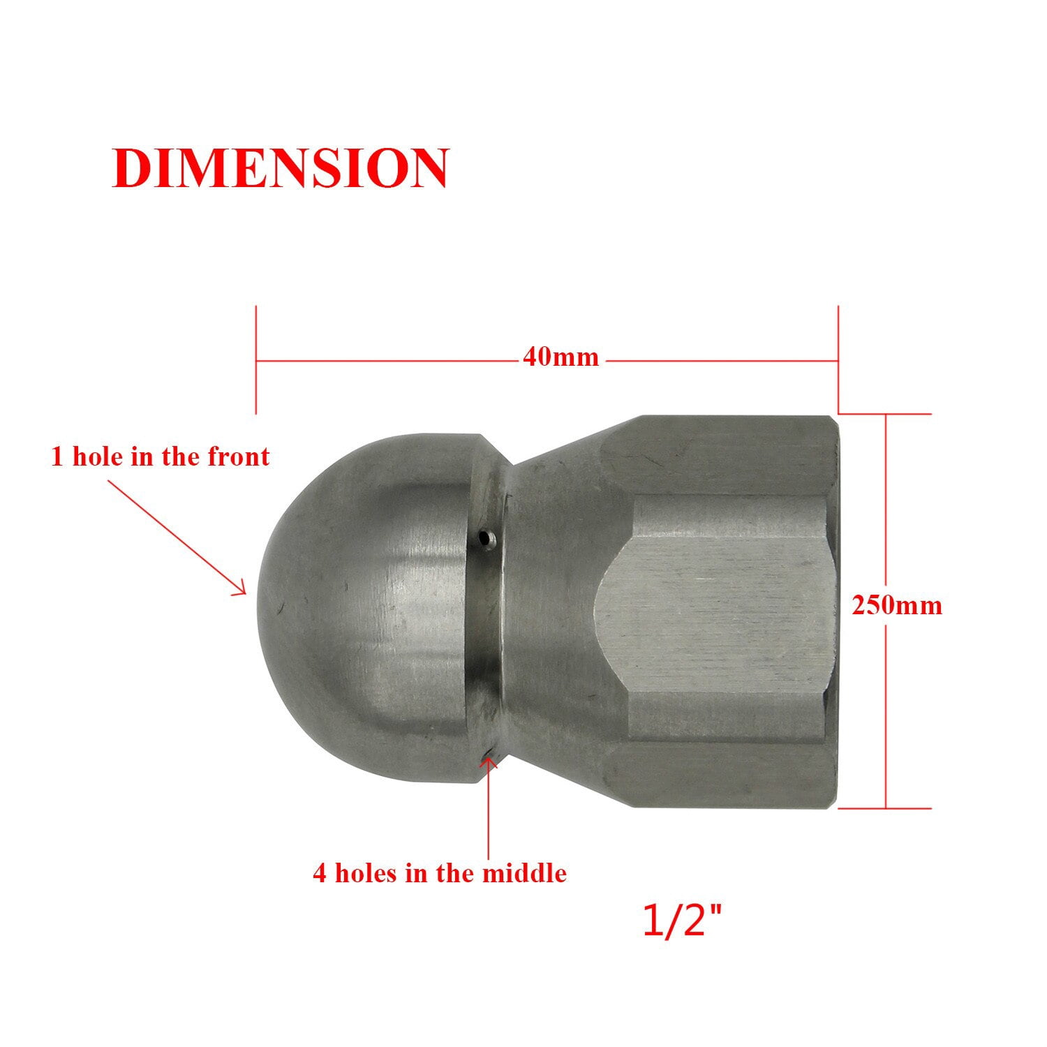 1/8' 1/4" 3/8" 1/2'' Pressure Sewer Cleaning Nozzle Sewer Drain ...