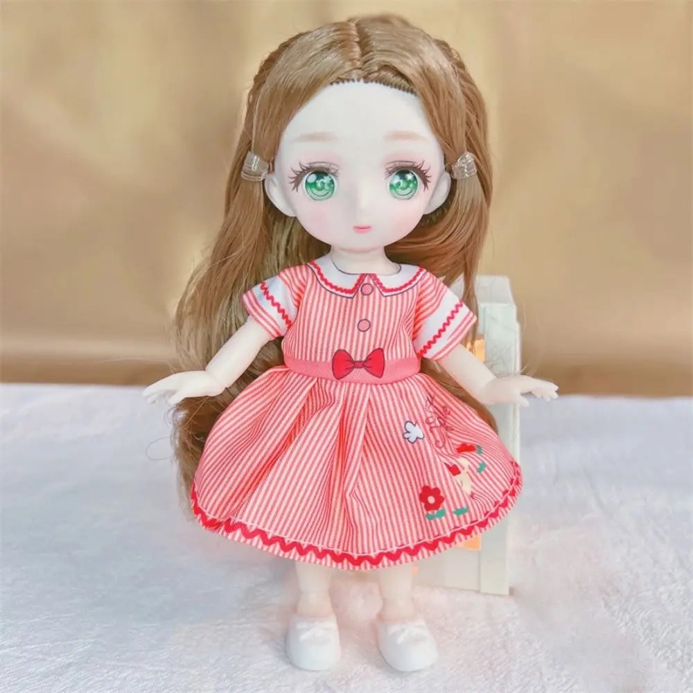 1/8 16CM BJD Doll Ball Jointed Body Anime Eyes Cute Madeup Full Set ...