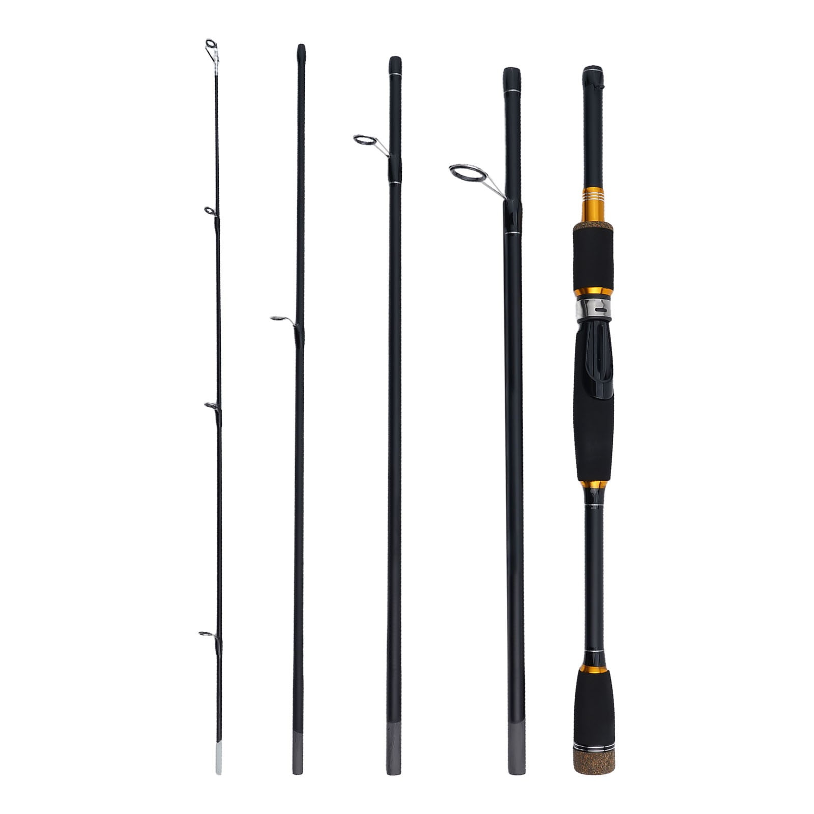 1.8/2.1M Carbon Fiber Lure Fishing Rod Ml Travel Spinner Baitcasting Pole 2.1 Straight handle ...