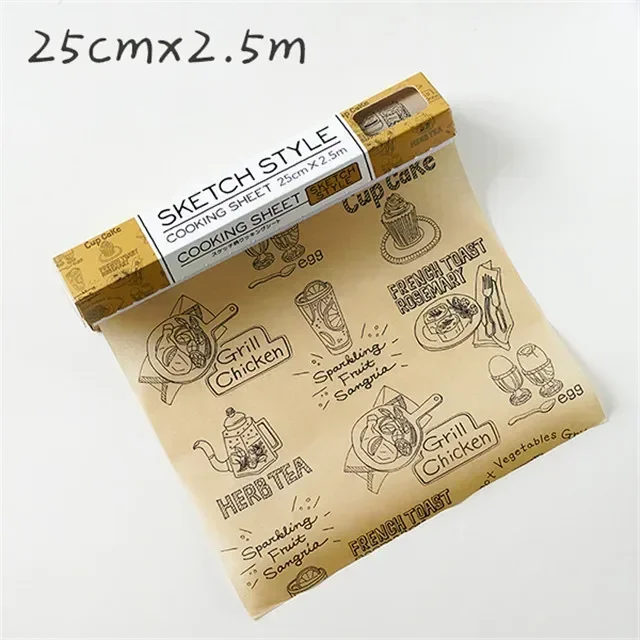 1.8/2/2.5M Parchment Paper Roll for Baking, Non-stick Oilpaper Wax ...