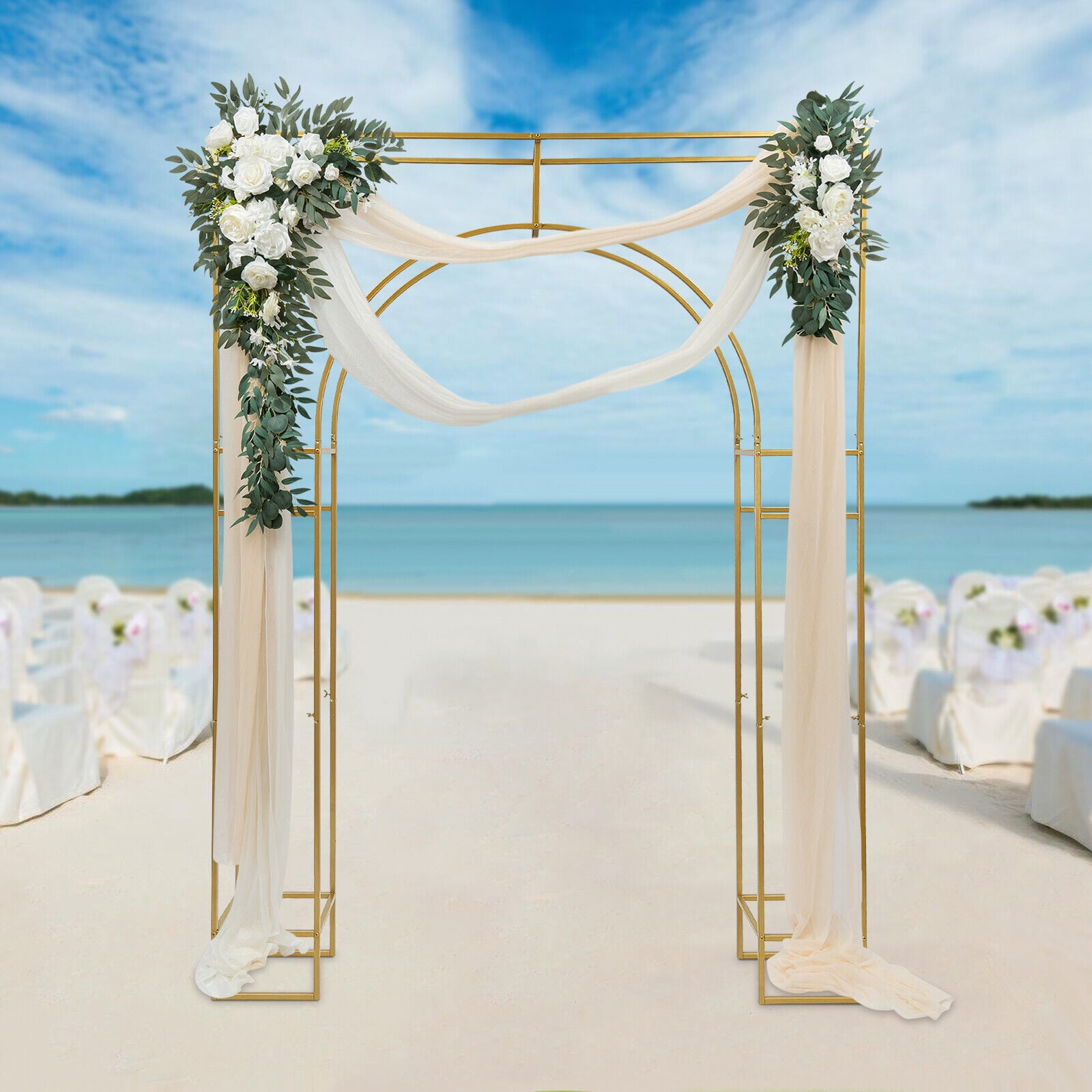 1.8*2.4m Wedding Arch Backdrop Stand Gold Wedding Arches for Ceremony ...