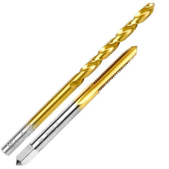 1/8-27 NPT Pipe Tap and R Drill Set,M2 HSS Hand Threading Plumbing Tap ...