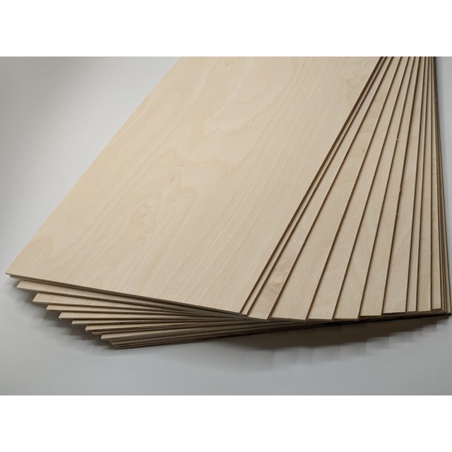 1/8" (3mm) Baltic Birch Wood Sheets 12"x20" 10 Pack | B/BB Grade ...