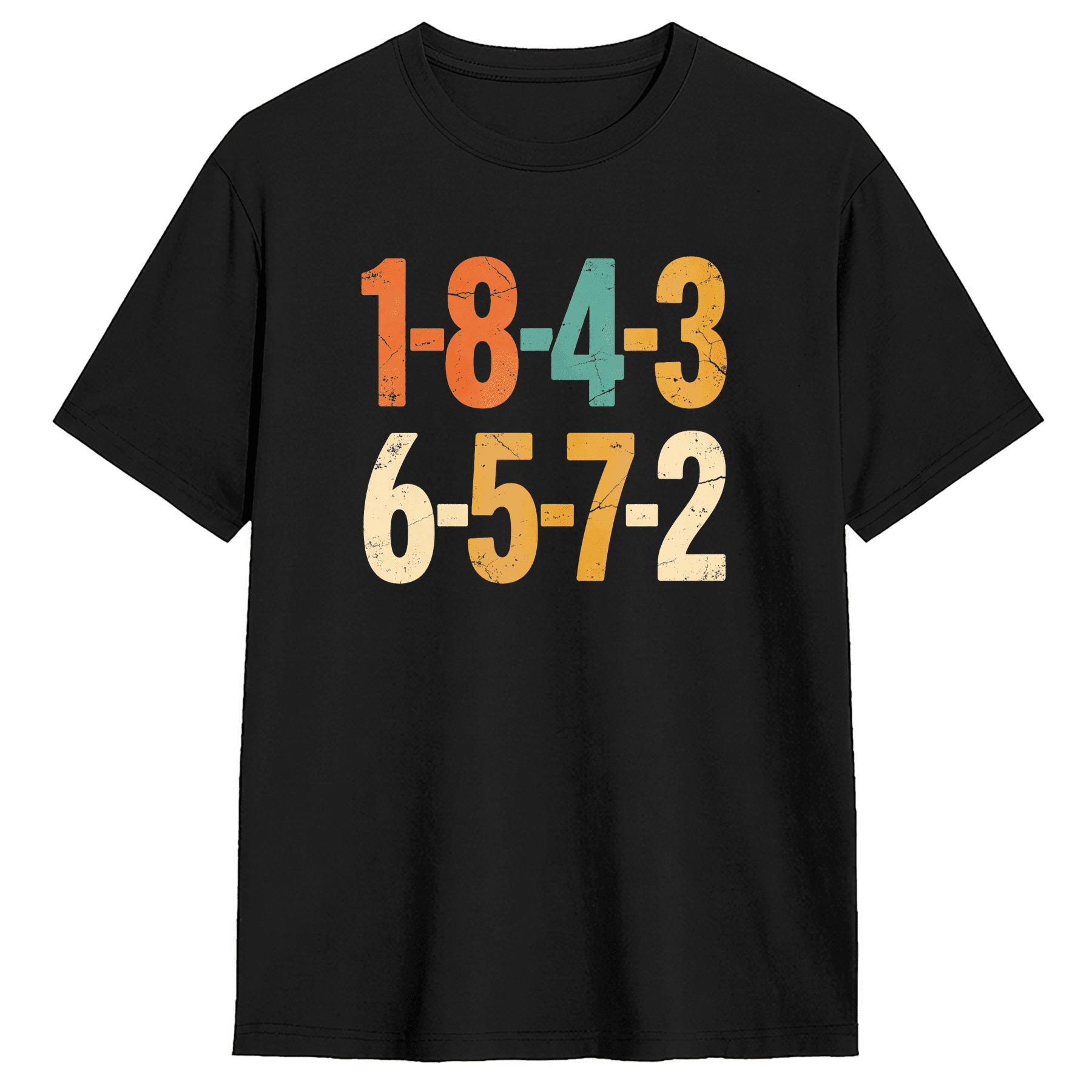 1-8-4-3 6-5-7-2 Cool Graphic Tee for Men, Fun Gym Cotton Short Sleeves ...