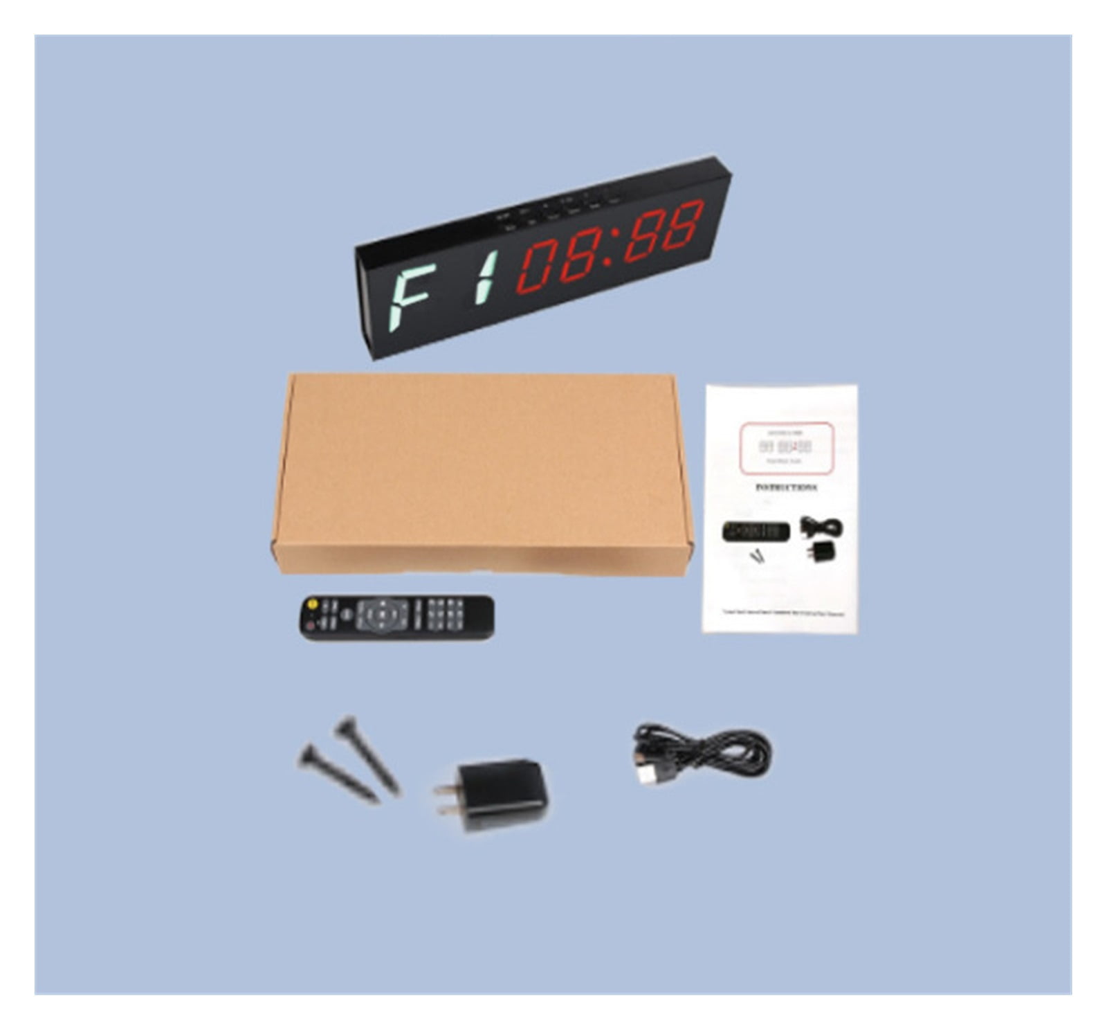 1.8" 6 Digits LED Interval Timer Count Down/Up Clock Stopwatch Workout ...