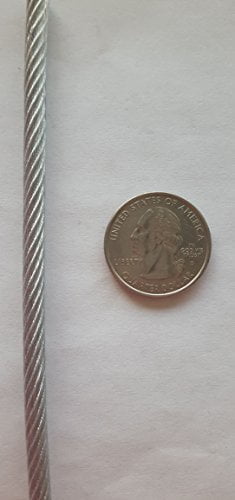 1/8 7x19 T304 Stainless Steel 3/16 Clear PVC Coated Wire Rope Cable 250 ...