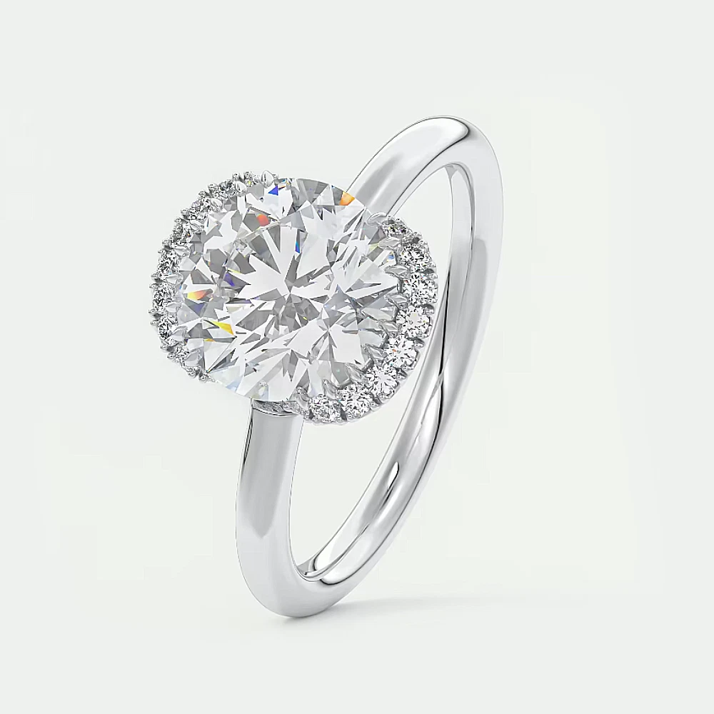 1.8 CT Round Brilliant Cut Simulated Diamond, Proposal Ring, Halo ...