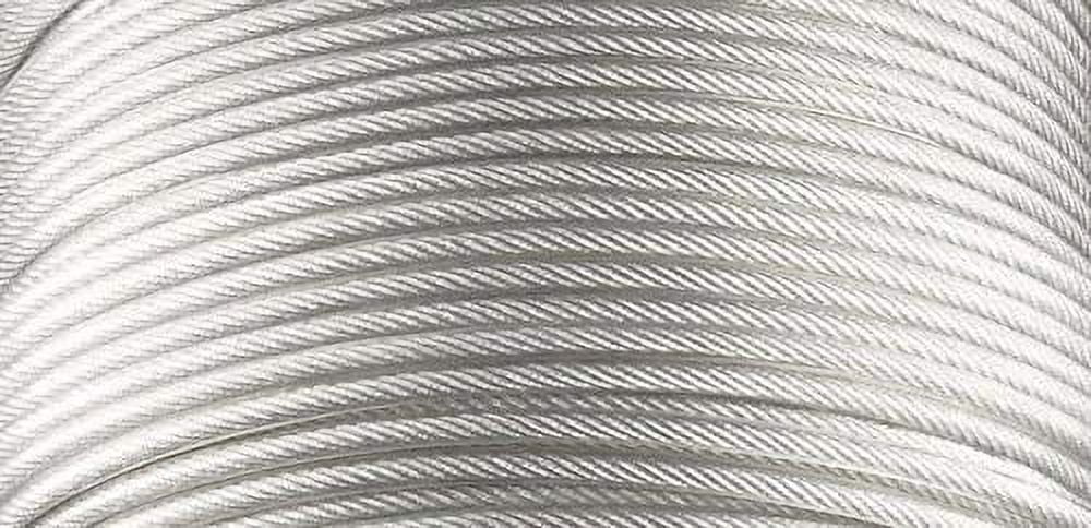 1/8" Coated to 3/16" Diameter, 7x19 Construction, Clear Vinyl Coated ...
