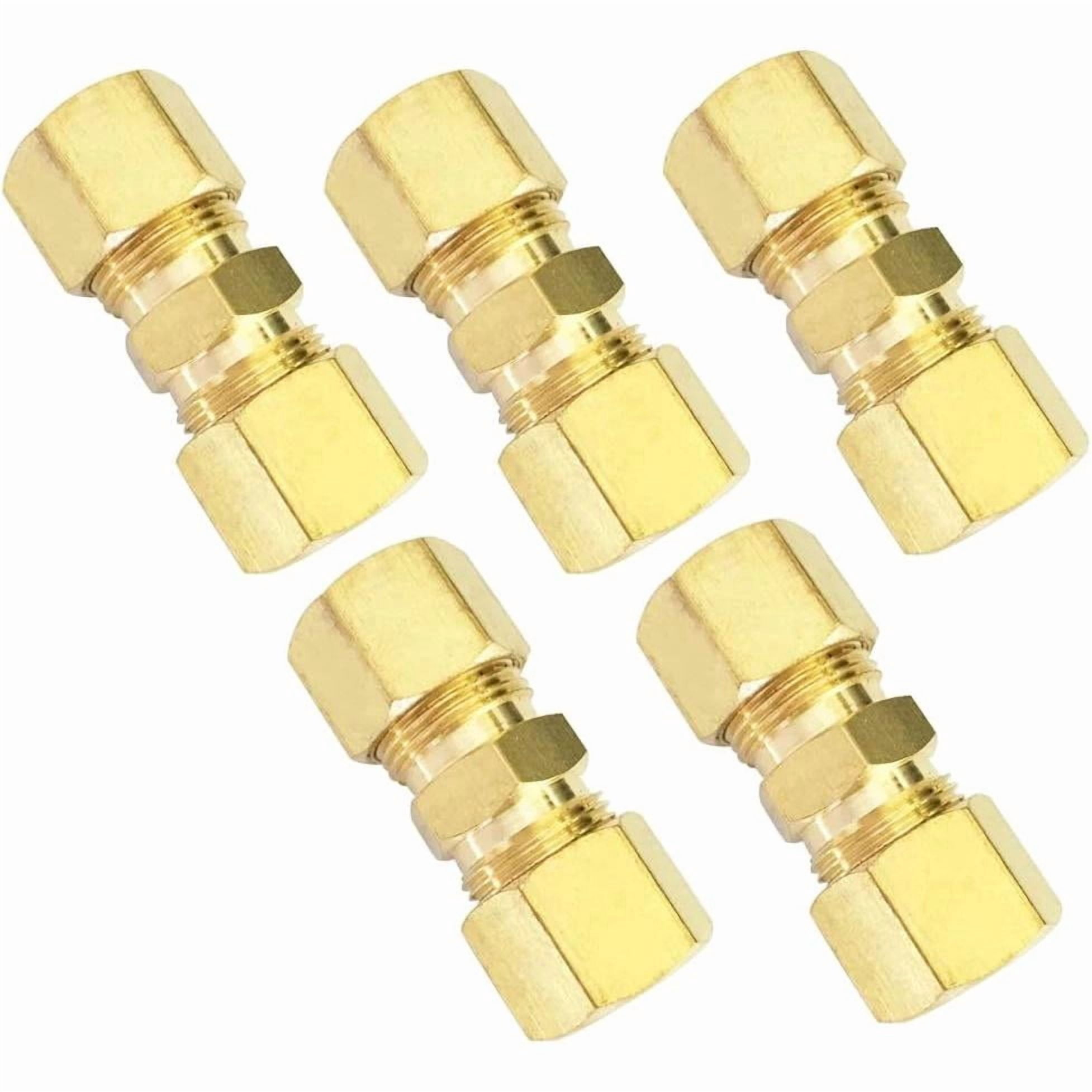 1/8" Compression Union Brass Tube Fitting, 1/8" OD X 1/8" OD, 5Pcs ...