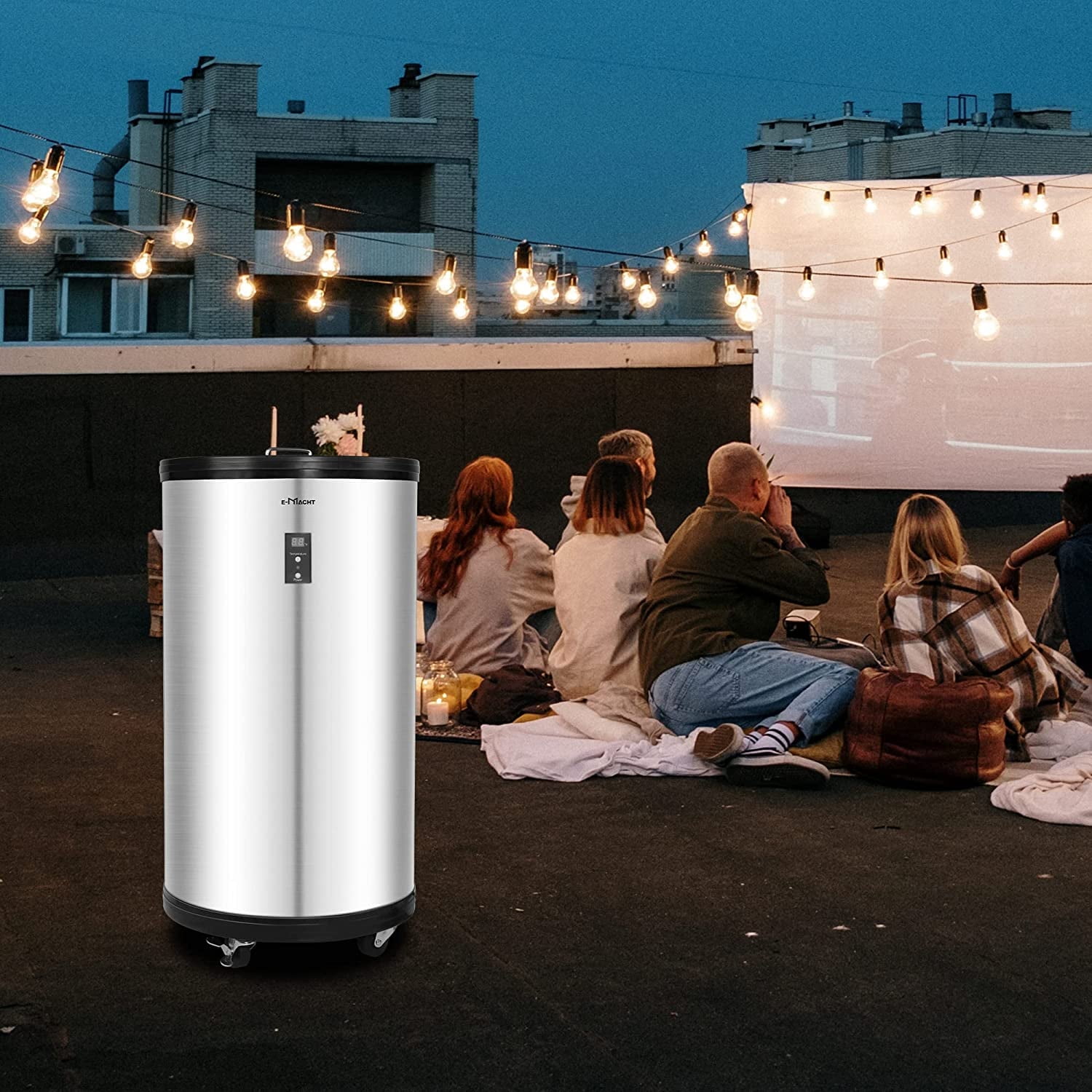 1.8 Cu.ft. Portable Beverage Cooler with LCD Display, Stainless Steel ...