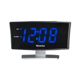 1.8" Curved Blue LED Alarm Clock - Compact and Stylish Timekeeping ...