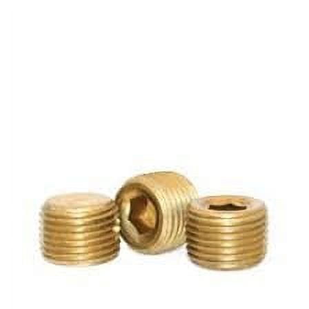 1/8" Dry Seal Socket Pipe Plugs / 3/4" Taper / Brass (Carton: 100 pcs ...