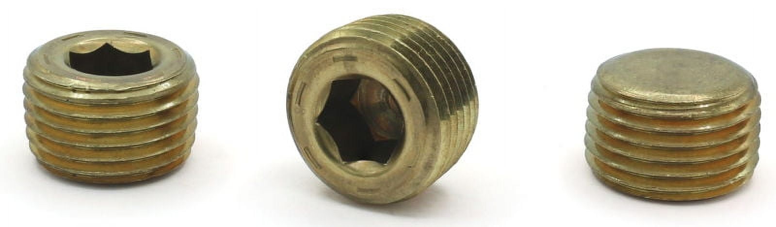1/8" Flush Seating Socket Pipe Plugs / 7/8" Taper / Brass - 100 Piece ...