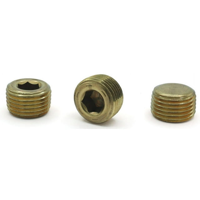 1/8" Flush Seating Socket Pipe Plugs / 7/8" Taper / Brass - 100 Piece ...