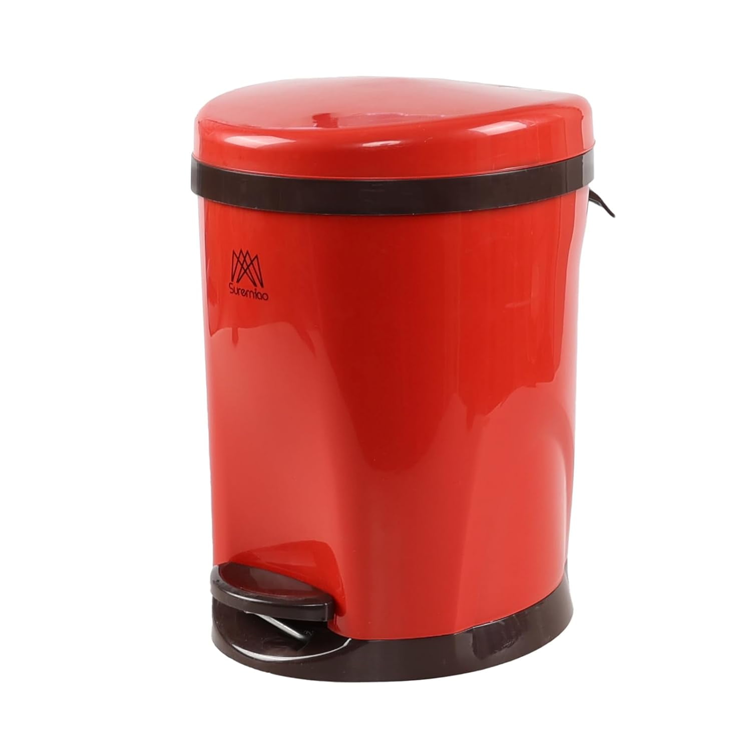 1.8 Gallon Plastic Round Step On Trash Can, Foot Pedal Bathroom Small ...