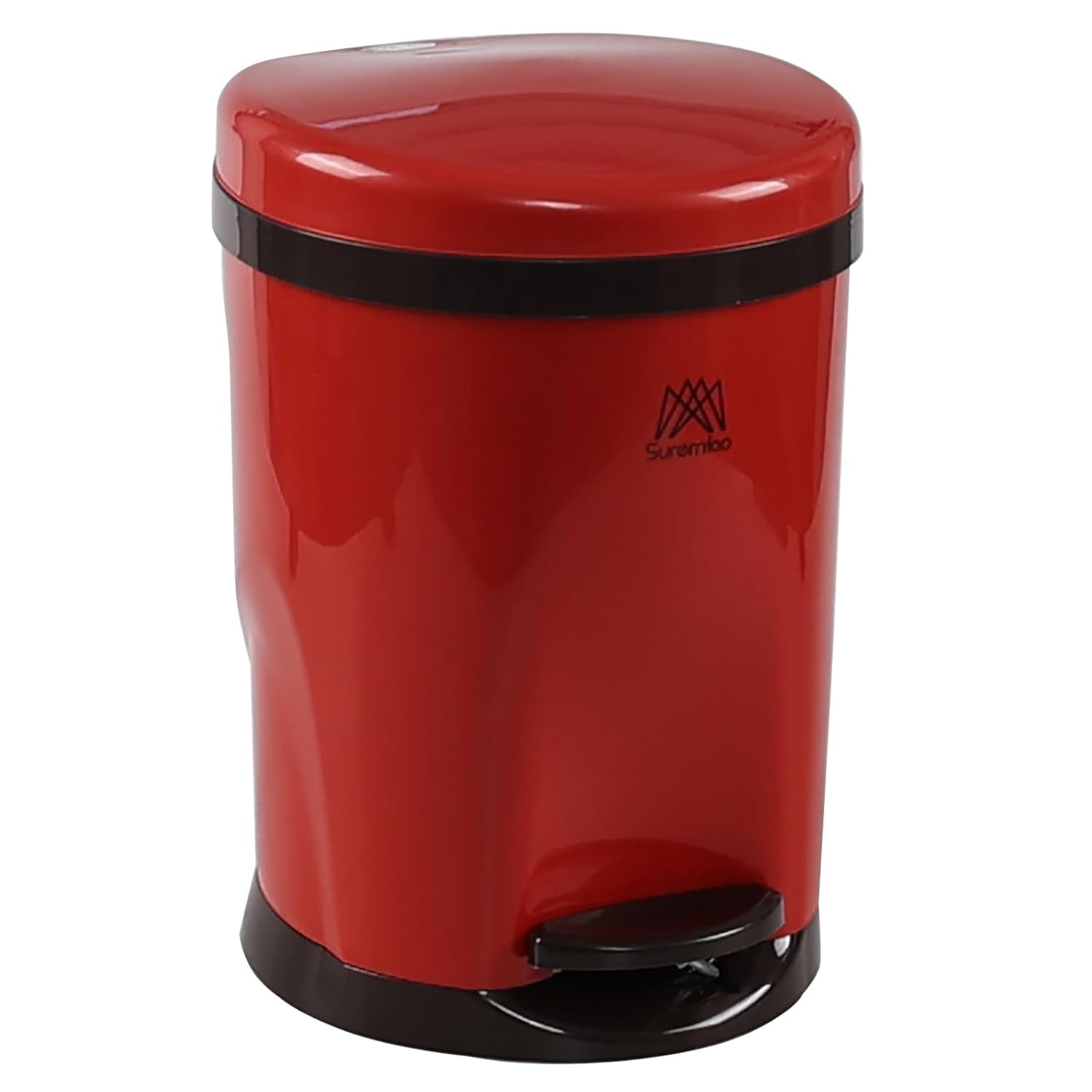 1.8 Gallon Plastic Round Step Trash Wastebasket with Lid, Small ...