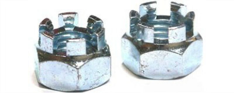 1-8 Hex Castle Nuts / Steel / Zinc - 50 Piece Carton - Walmart.com