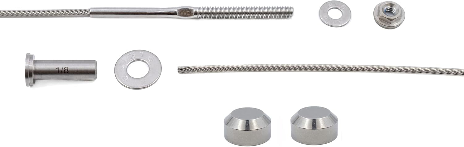 1/8 Inch 10ft Cable Railing Kit - Fast & Easy - Stainless Steel 316 for ...