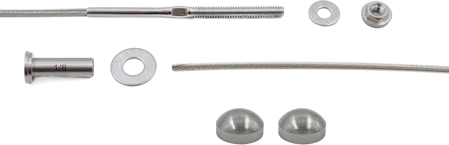 1/8 Inch 10ft Cable Railing Kit - Fast & Easy - Stainless Steel 316 for ...