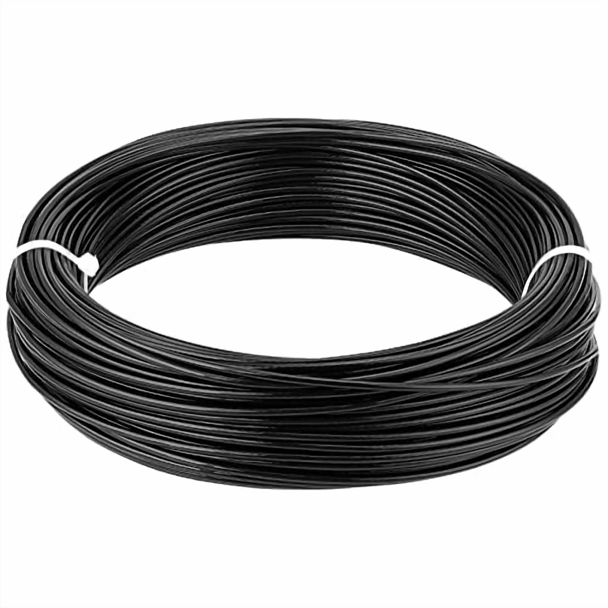 1/8 Inch 164 Feet Black Vinyl Coated Wire Rope, 7x7 Strand Wire Cable ...